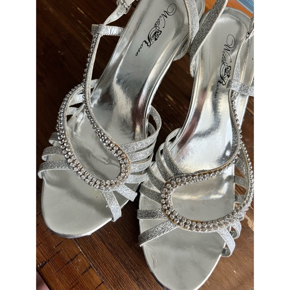 Shoes | Size 1 Silver Prom Shoes In Box | Poshmark
